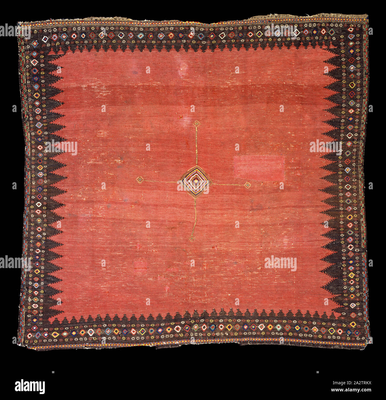 table rug (ru-korssi), Baluchi people, late 19th century, wool, 46 x 47 ...