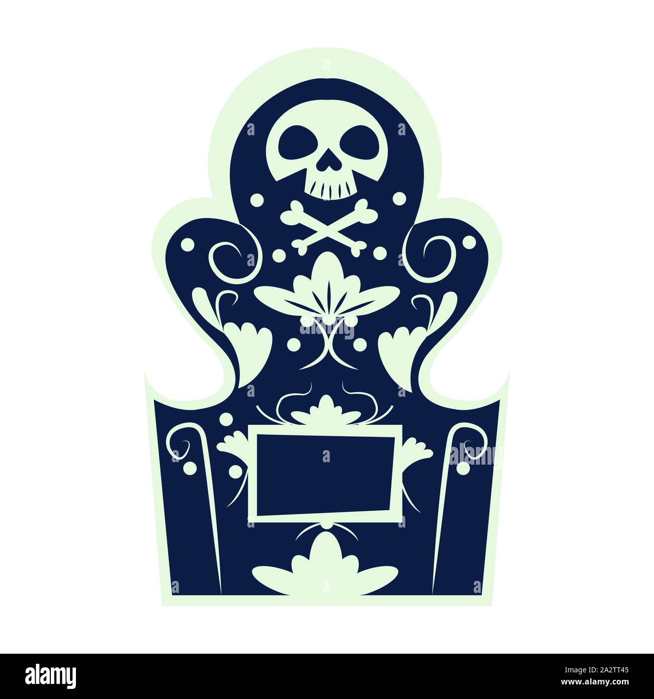 cemetery graveyard with skull bones Stock Vector Image & Art - Alamy