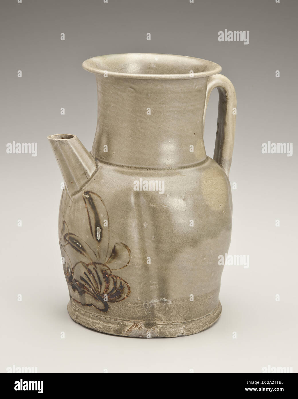 melon-shaped ewer with foliage design, Unknown, Tang dynasty, 800s ...