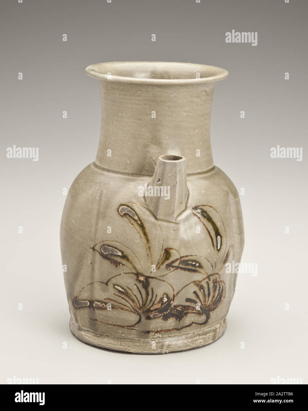 melon-shaped ewer with foliage design, Unknown, Tang dynasty, 800s ...