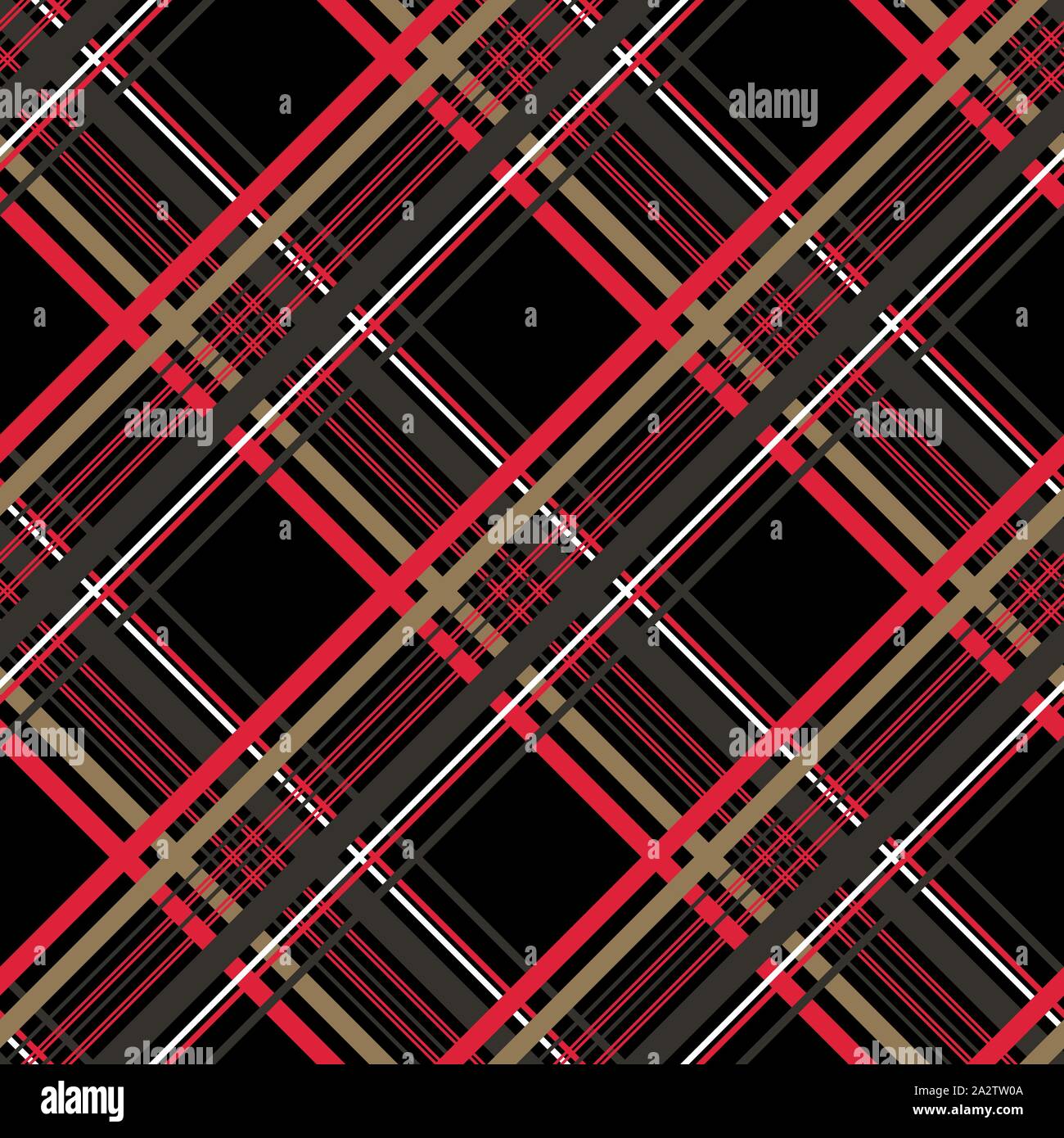Checkered gingham fabric seamless pattern in black, white and red ...