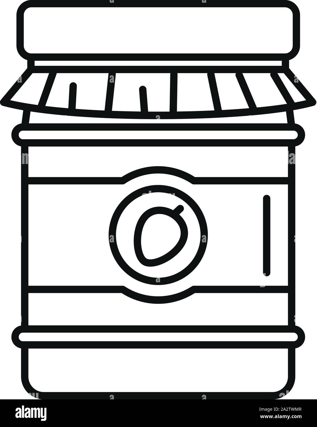 Strawberry jam jar icon. Outline strawberry jam jar vector icon for web ...