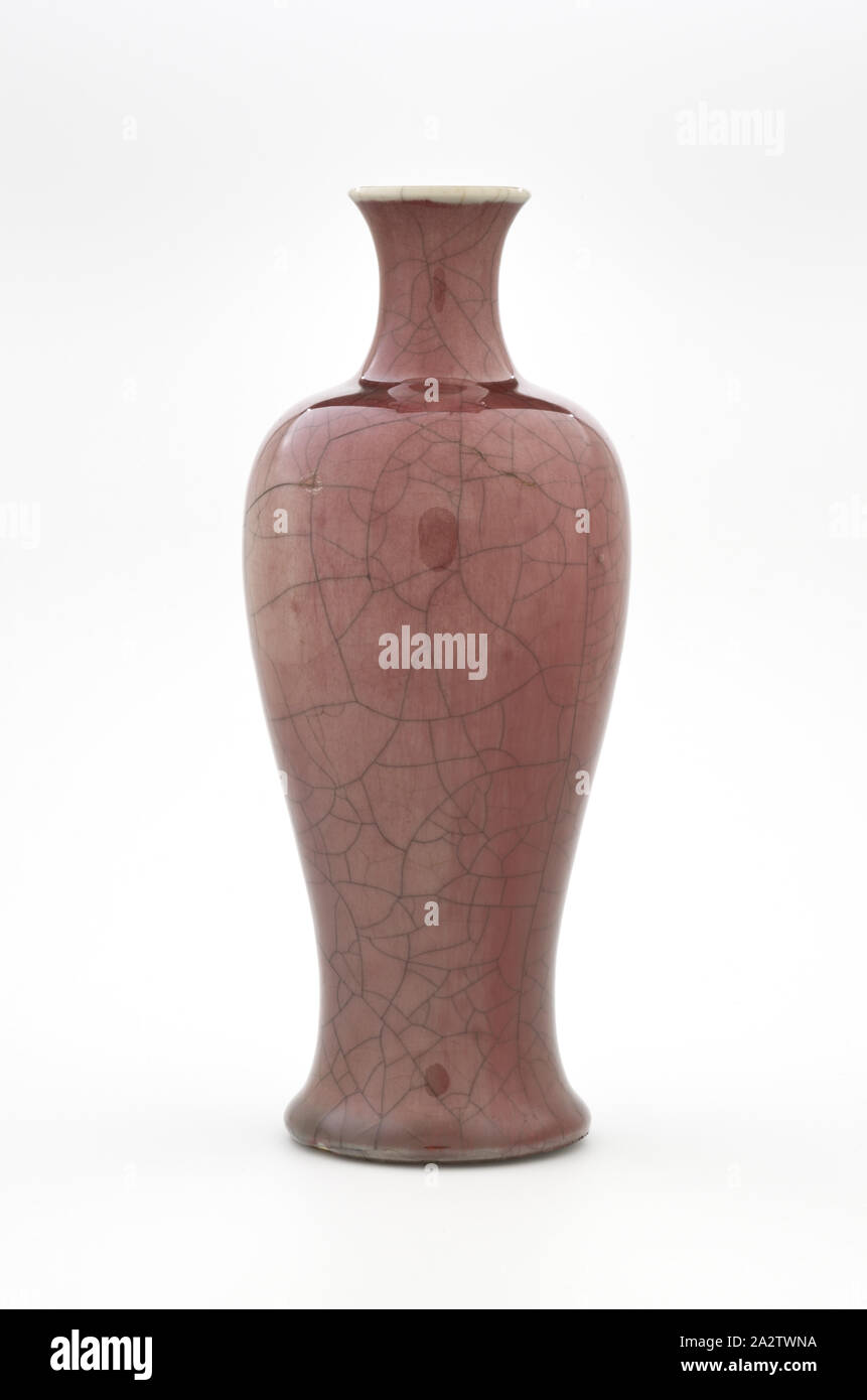 lang yo vase, Qing dynasty, Qing dynasty, 1750-1799, Red Glaze, 9-1/2 H ...