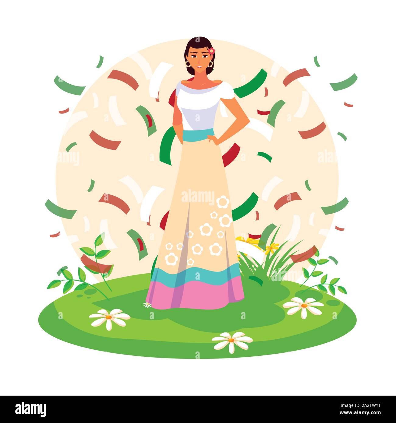 Mexican woman design, Mexico culture tourism landmark latin and party ...