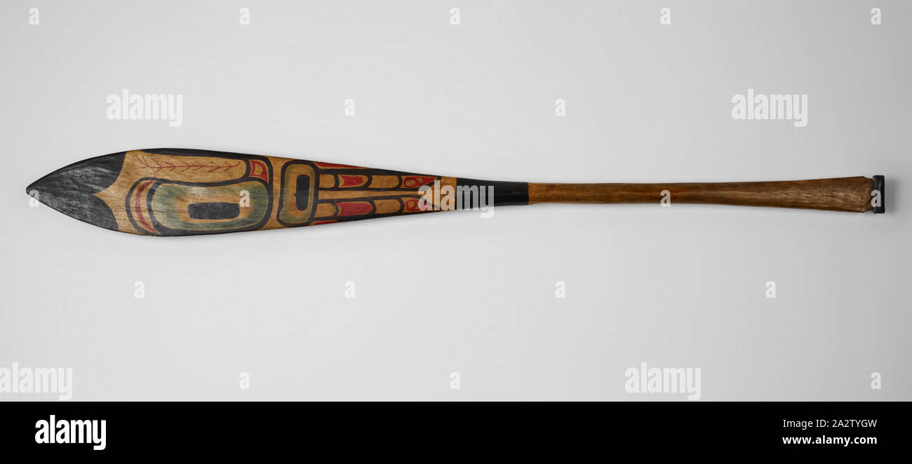paddle, Kaigani Haida people, 1880-1886, wood, pigment, 57 x 6 x 1-3/8 ...