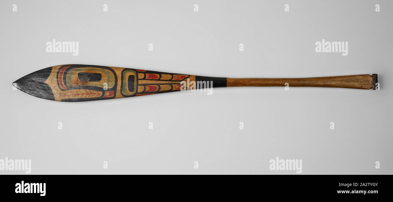 paddle, Kaigani Haida people, 1880-1886, wood, pigment, 57 x 6 x 1-3/8 ...
