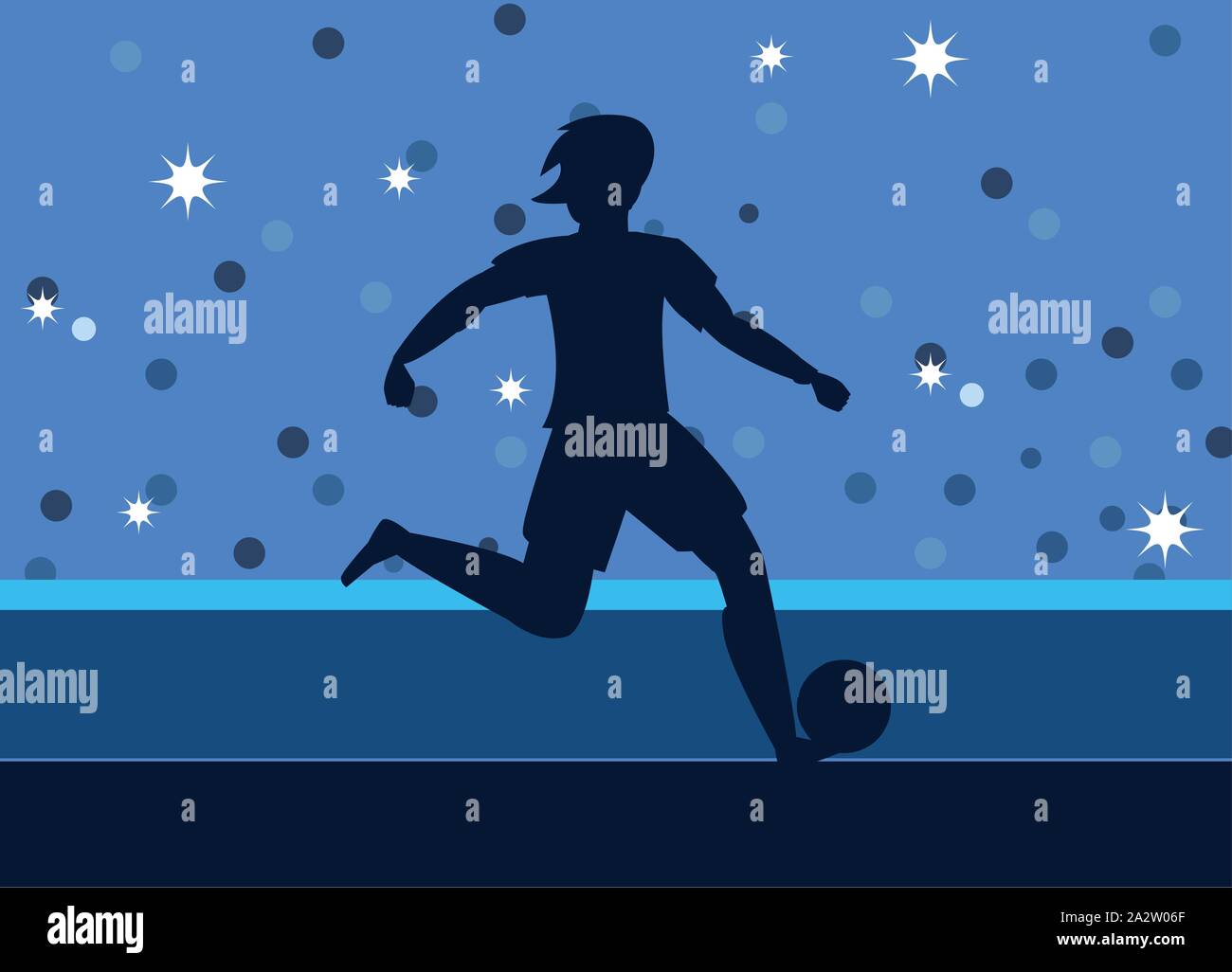 Cartoon illustration footballer kicking football Stock Vector Images ...