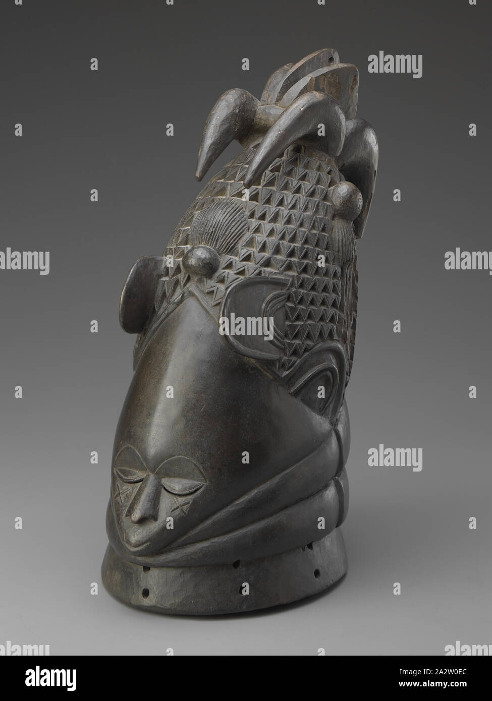 helmet mask for Sande association, Mende people, 20th century, wood ...