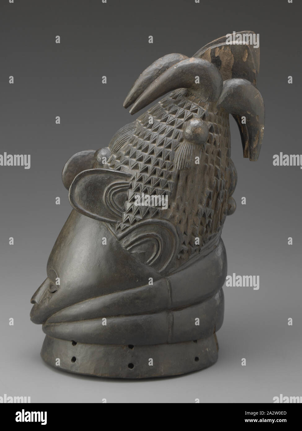 helmet mask for Sande association, Mende people, 20th century, wood ...