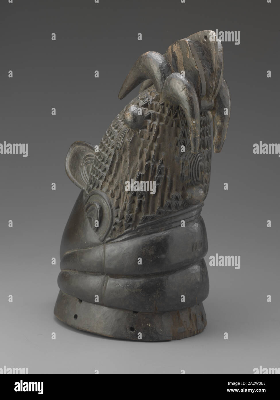 helmet mask for Sande association, Mende people, 20th century, wood ...