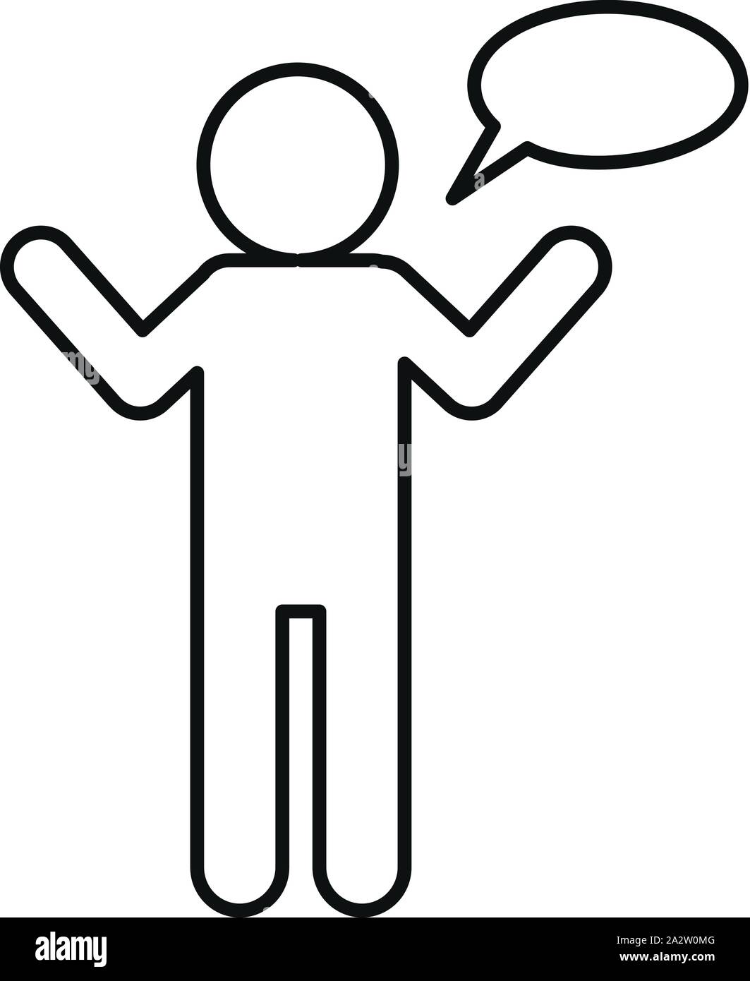 Lesson man question icon. Outline lesson man question vector icon for ...