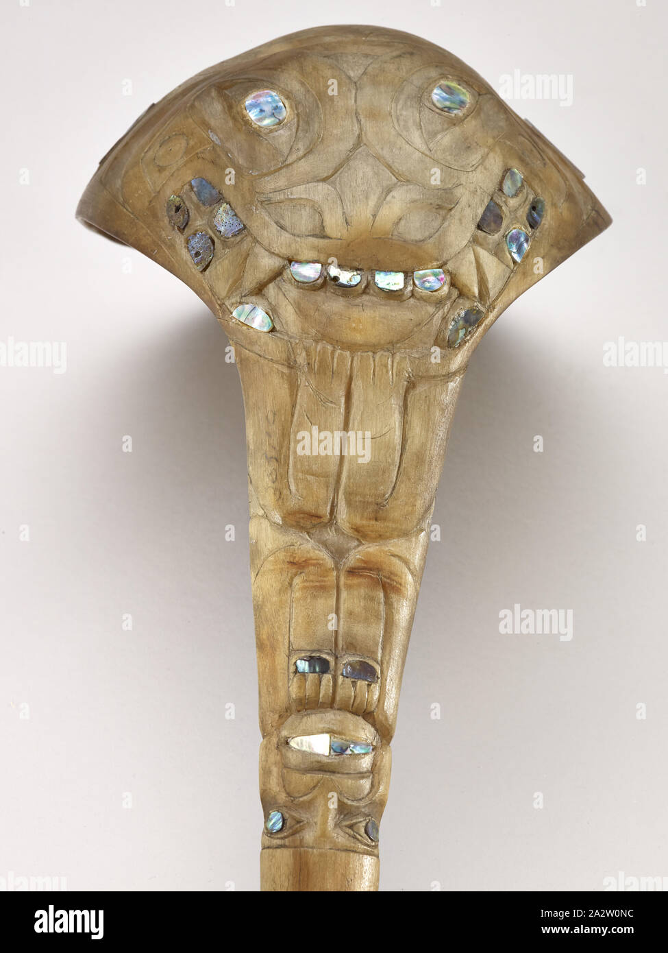 ceremonial feast ladle with representations of killer whale, bear, and ...