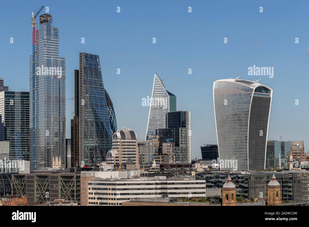 Skyline of the City of London from the viewing gallery of the Tate ...