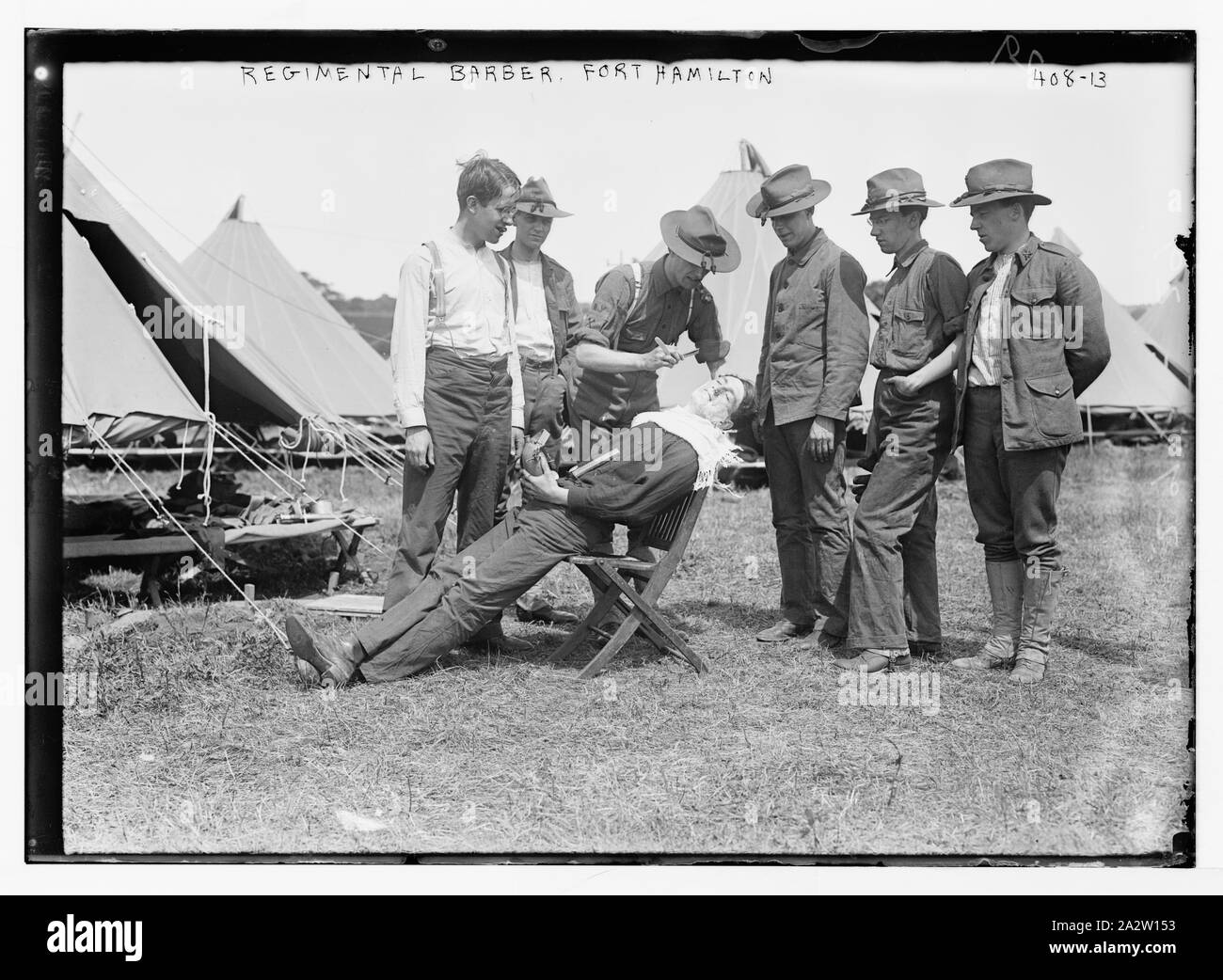 Regimental barber, Fort Hamilton Stock Photo - Alamy