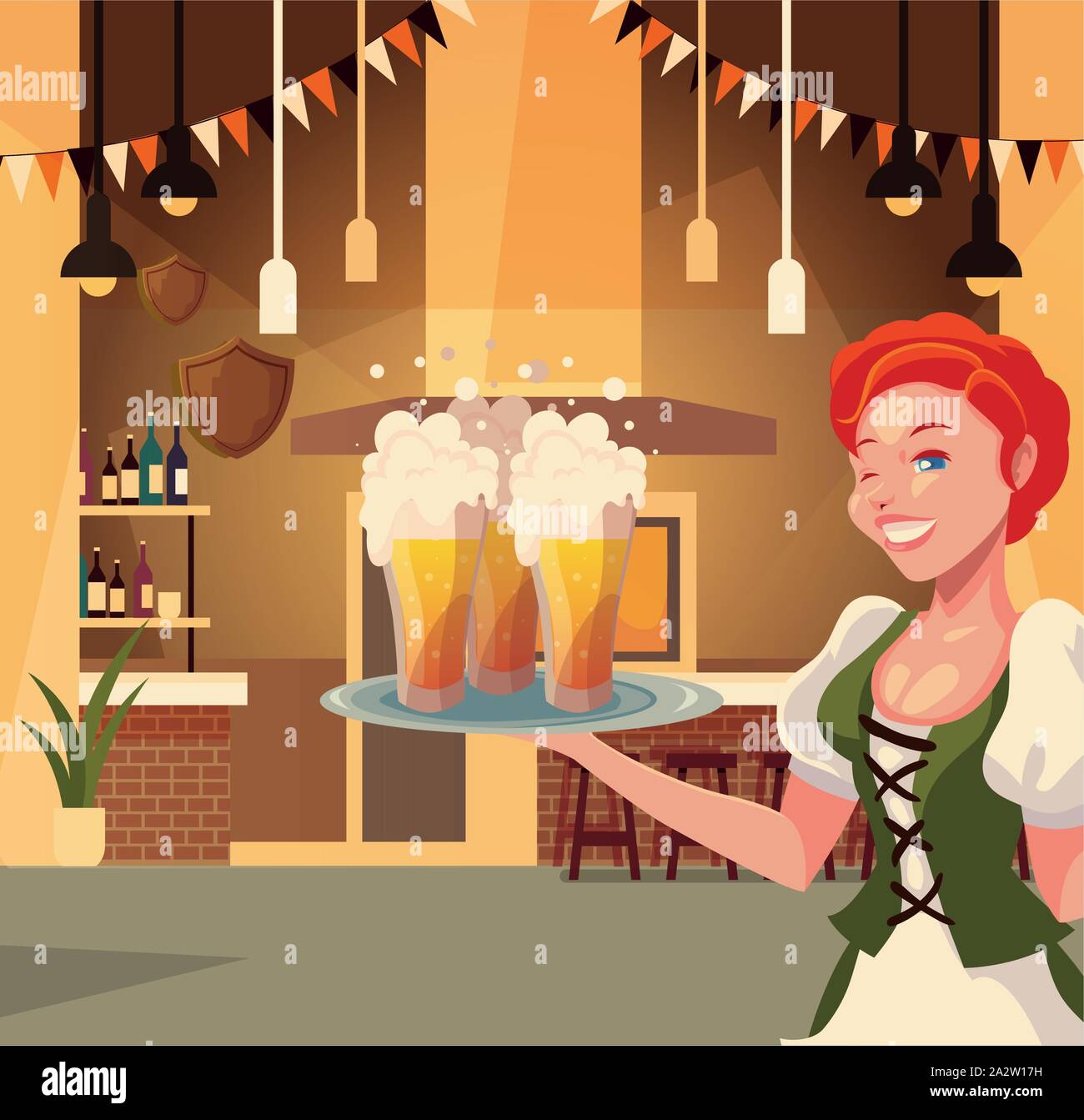 Oktoberfest woman design, Germany festival celebration europe landmark ...