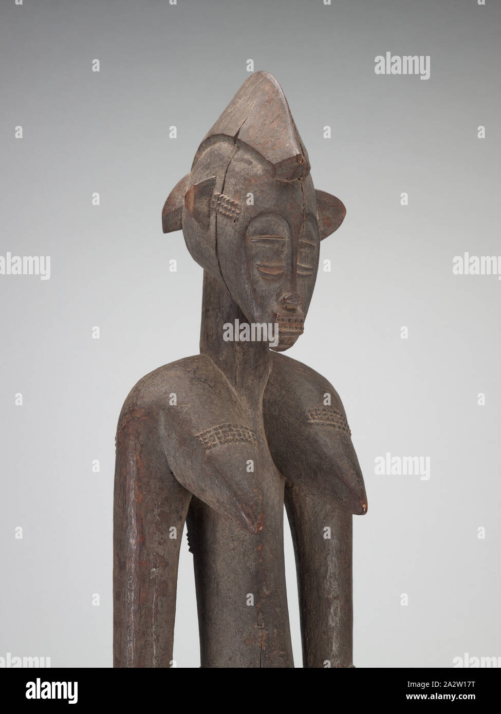 female ancestor figure, Senufo people, 20th century, wood, 41-5/8 x 8 x ...