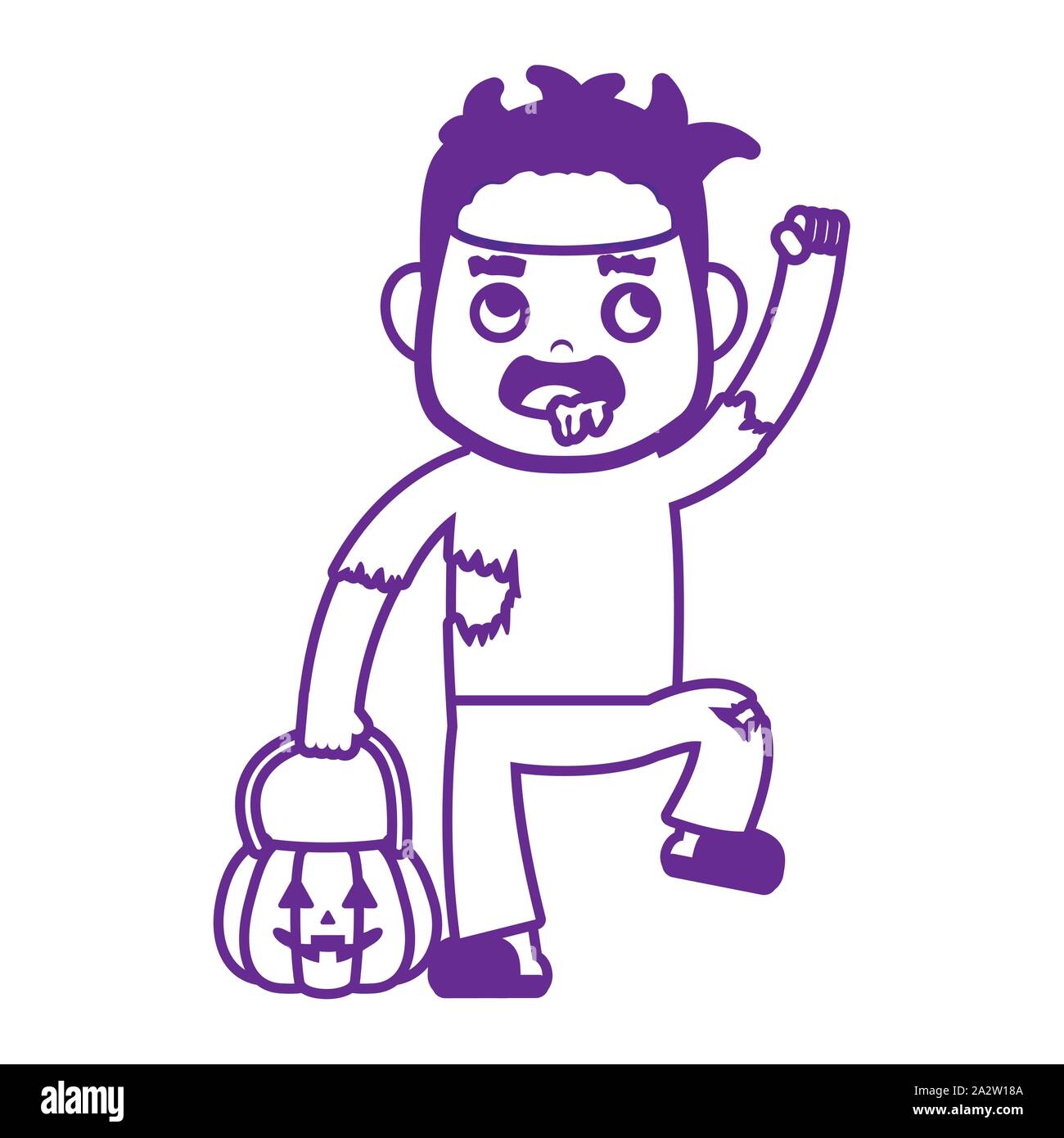little boy with zombie costume character Stock Vector Image & Art - Alamy