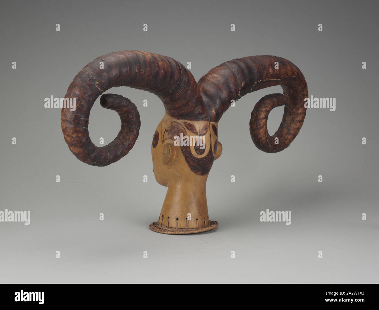 head crest, Efik people, early 20th century, wood, skin, pigment, metal ...