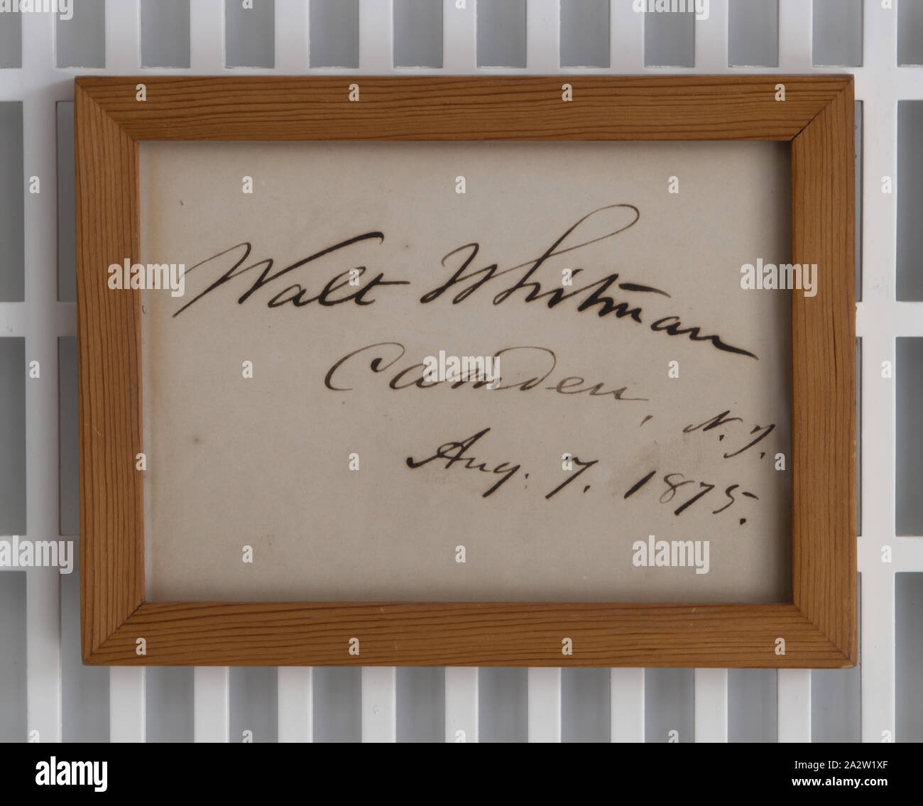 Walt Whitman signature, Walt Whitman (American, 1819-1892), 1875, ink ...