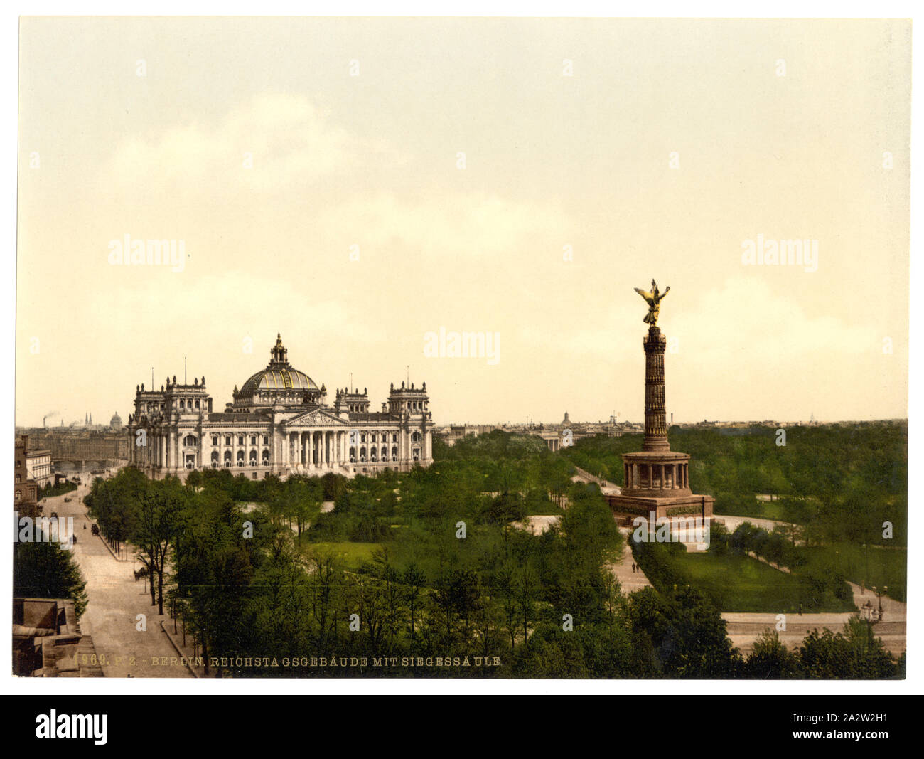 Reichstag House, with Triumphal Column, Berlin, Germany; Title from ...