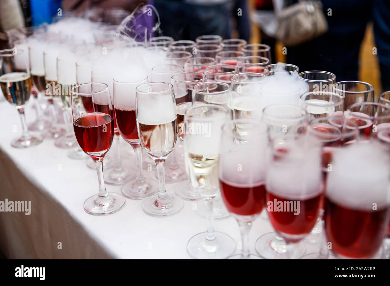 champagne glasses, wedding close-up drink Stock Photo - Alamy