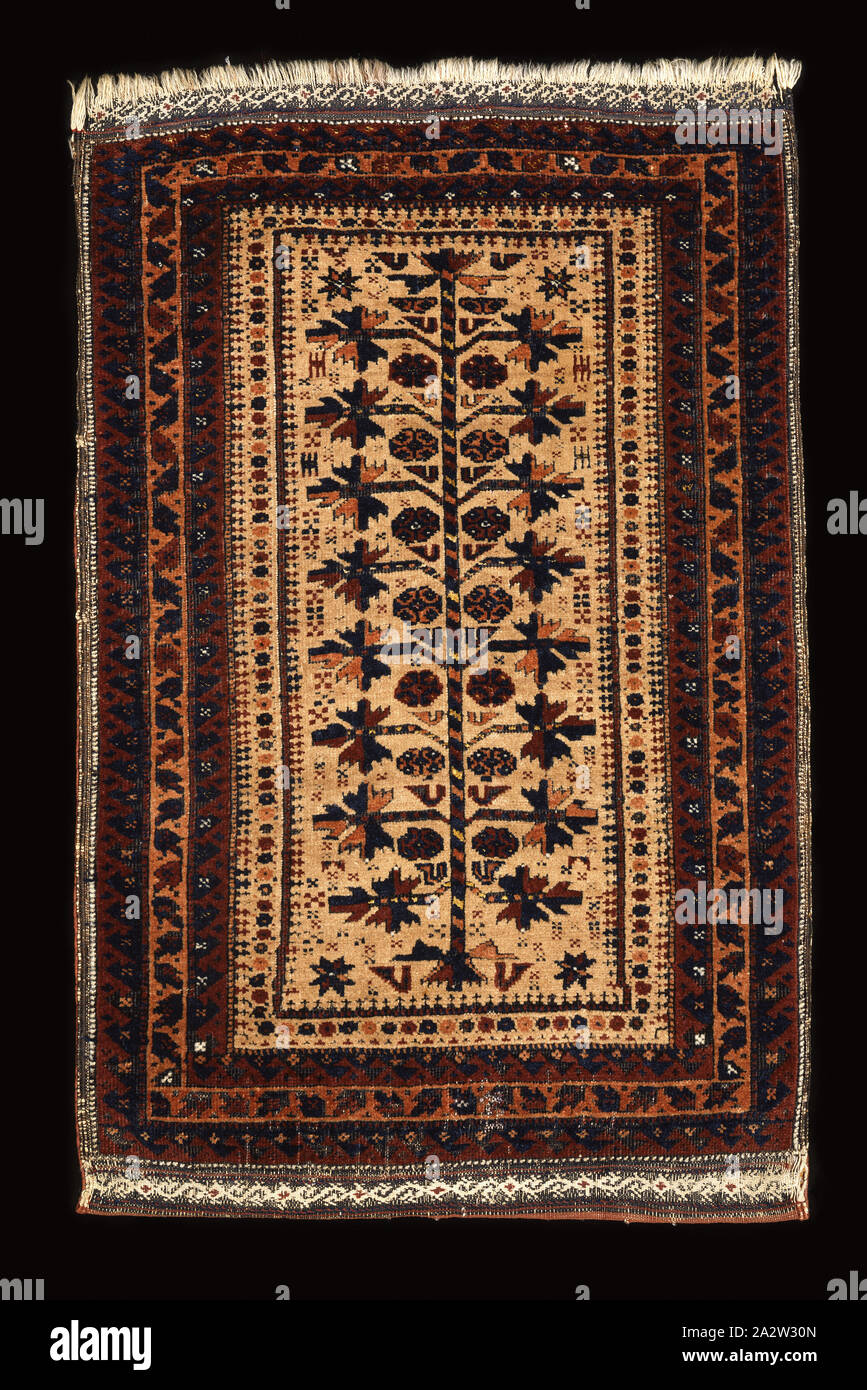 pillow (balisht), Baluchi people, 1850s, wool, 19 x 29 in., 48.3 x 73.7 ...
