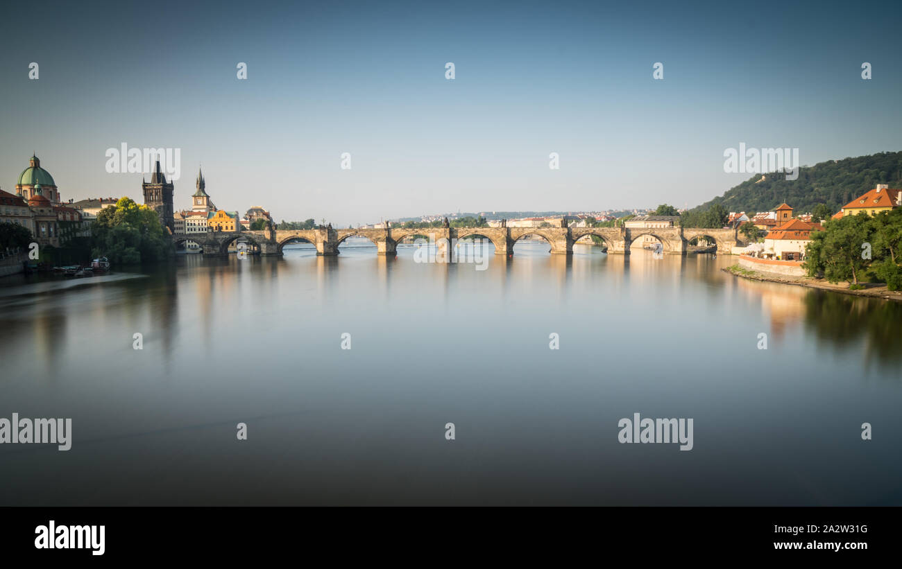 Amazing Charles Bridge in Prague - view from Mánes Bridge in the early ...