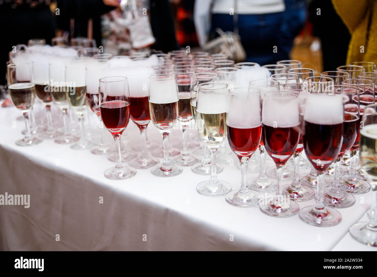 champagne glasses, wedding close-up drink Stock Photo - Alamy