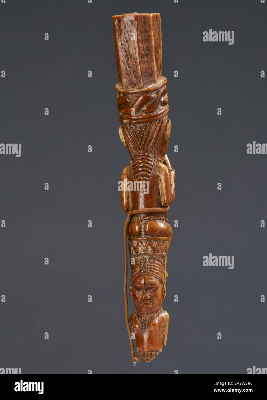 staff with seated leader, Master of Kasamvu (African), early 20th ...