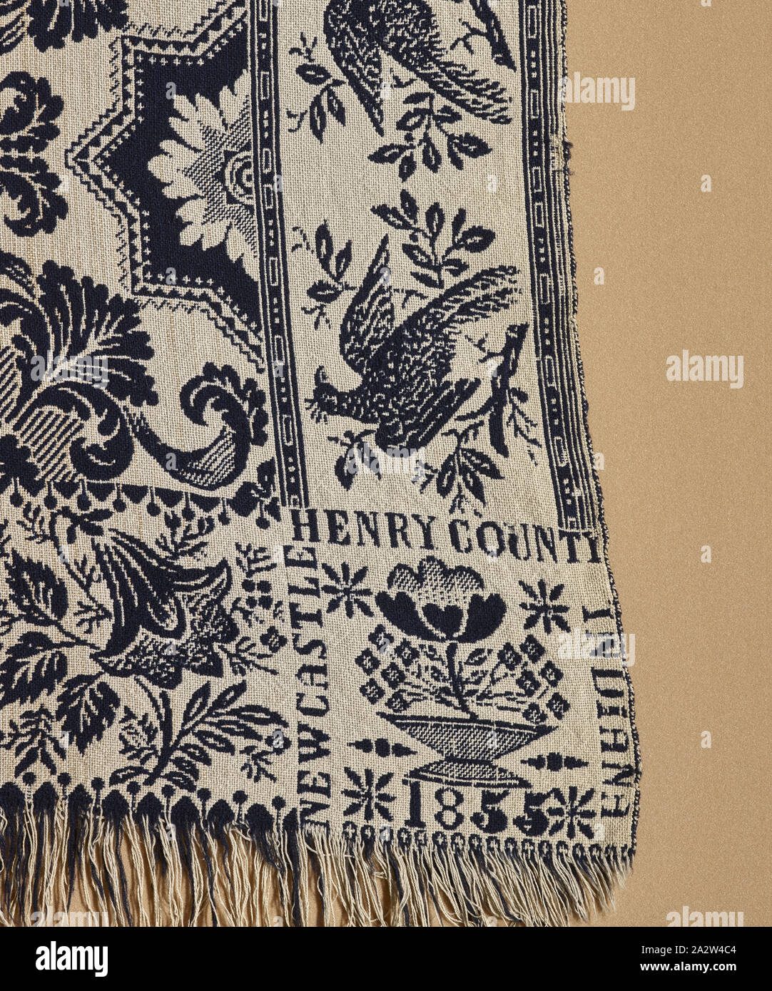 bed cover (Jacquard coverlet), Samuel Graham (American, born British ...