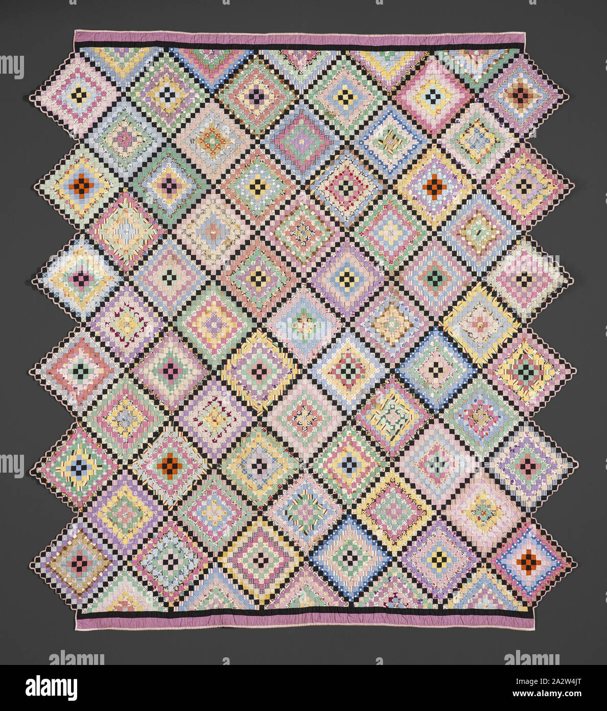 quilt (Single Irish Chain variation), Unknown, 1930s, cotton, pieced ...