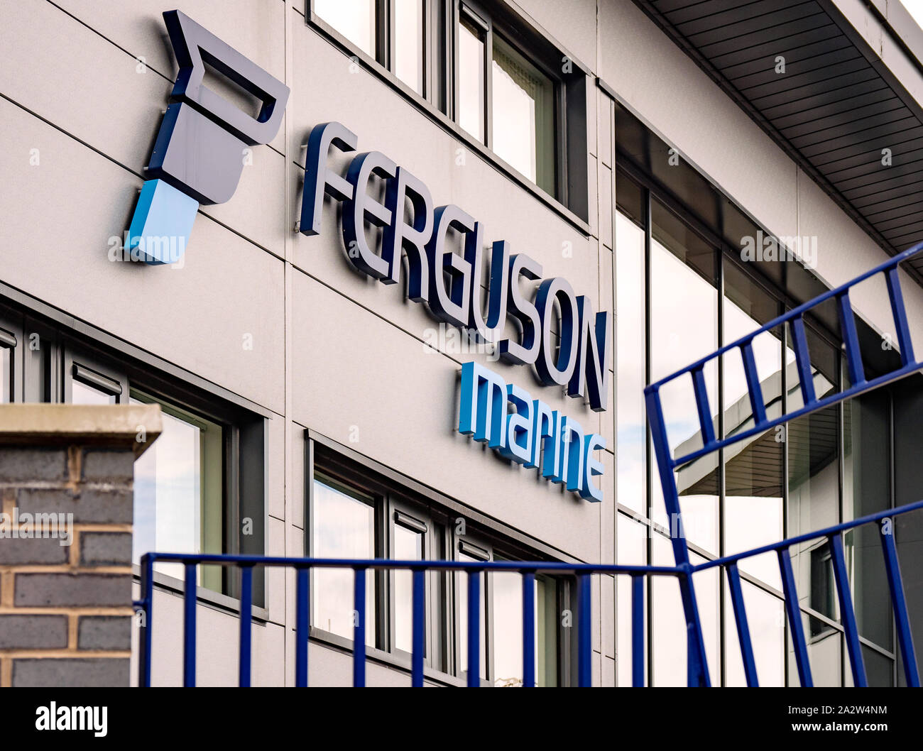 Ferguson Marine shipyard on the River Clyde, Port Glasgow, Inverclyde ...