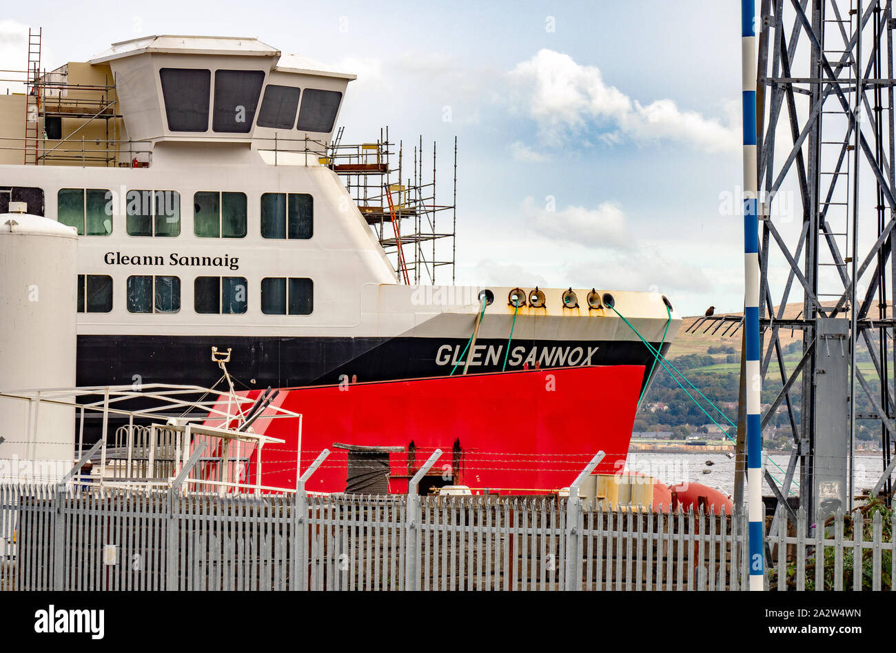 Ferguson Marine shipyard on the River Clyde, Port Glasgow, Inverclyde ...