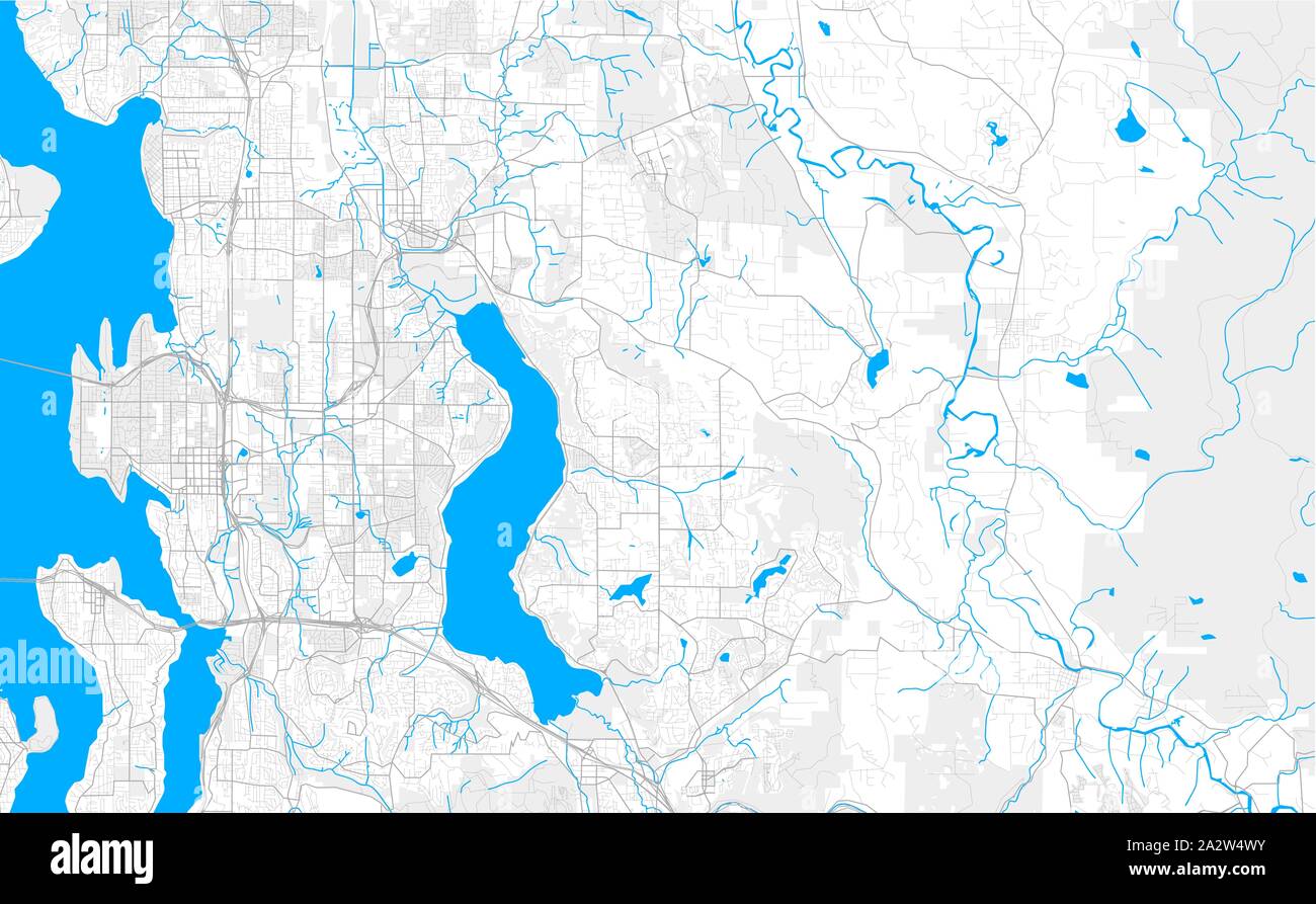 Rich detailed vector area map of Sammamish, Washington, USA. Map ...