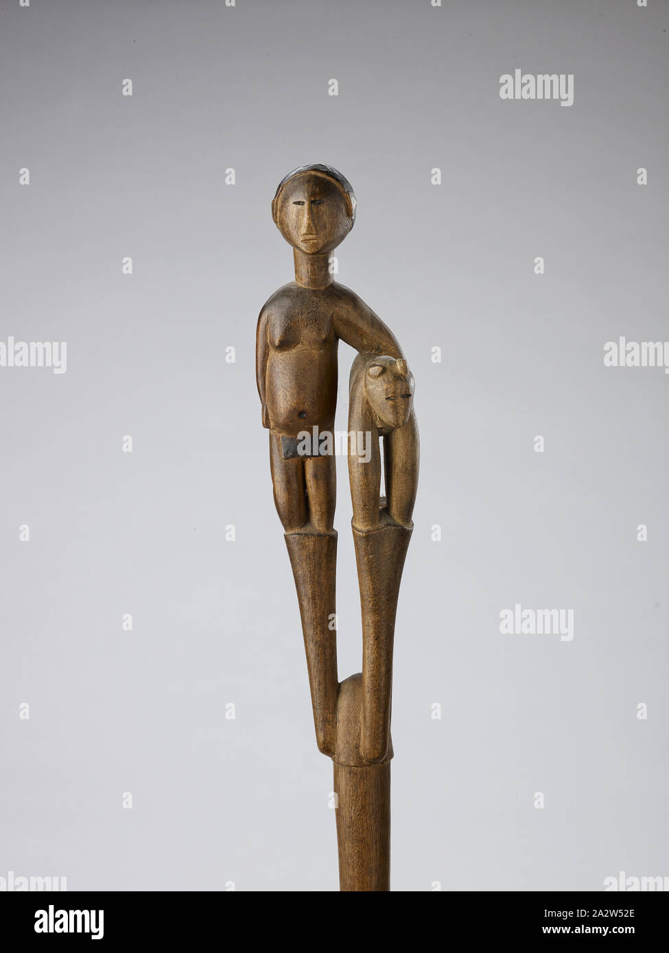 staff depicting a woman and baboon (udlwedlwe), Baboon Master (African ...