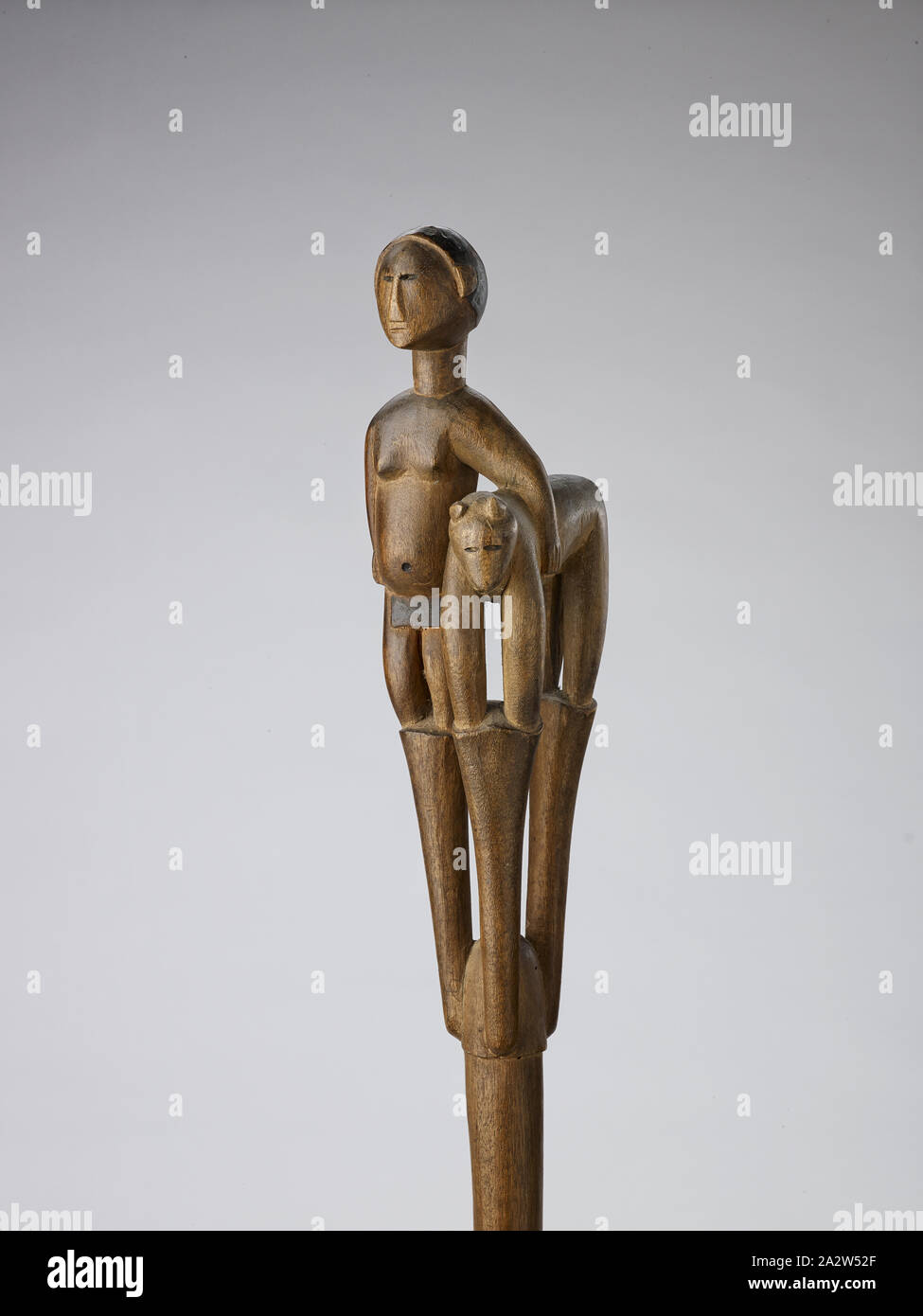 staff depicting a woman and baboon (udlwedlwe), Baboon Master (African ...