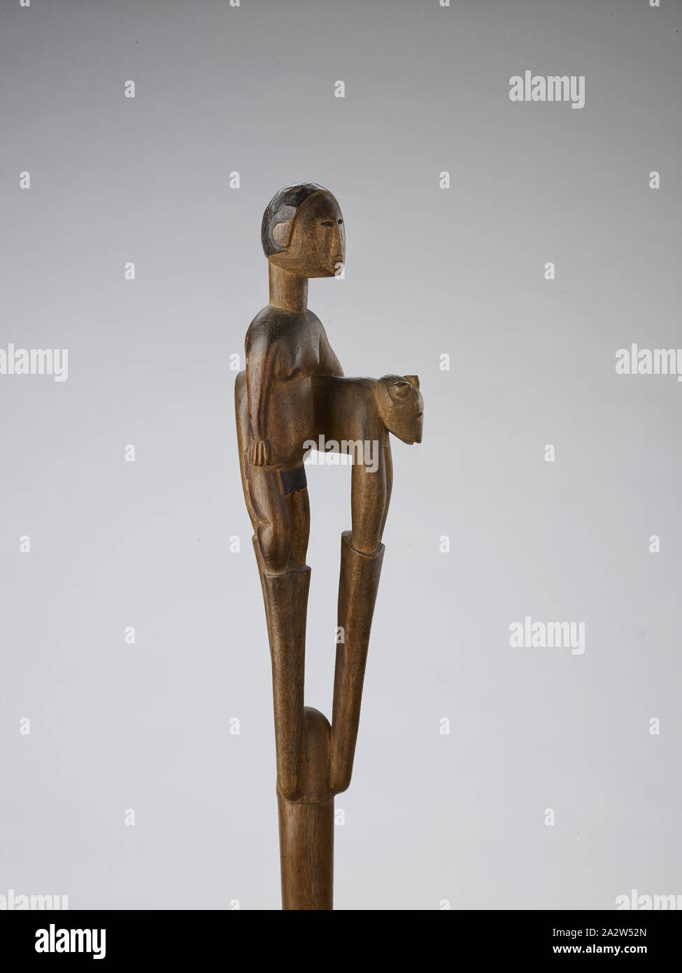 staff depicting a woman and baboon (udlwedlwe), Baboon Master (African ...