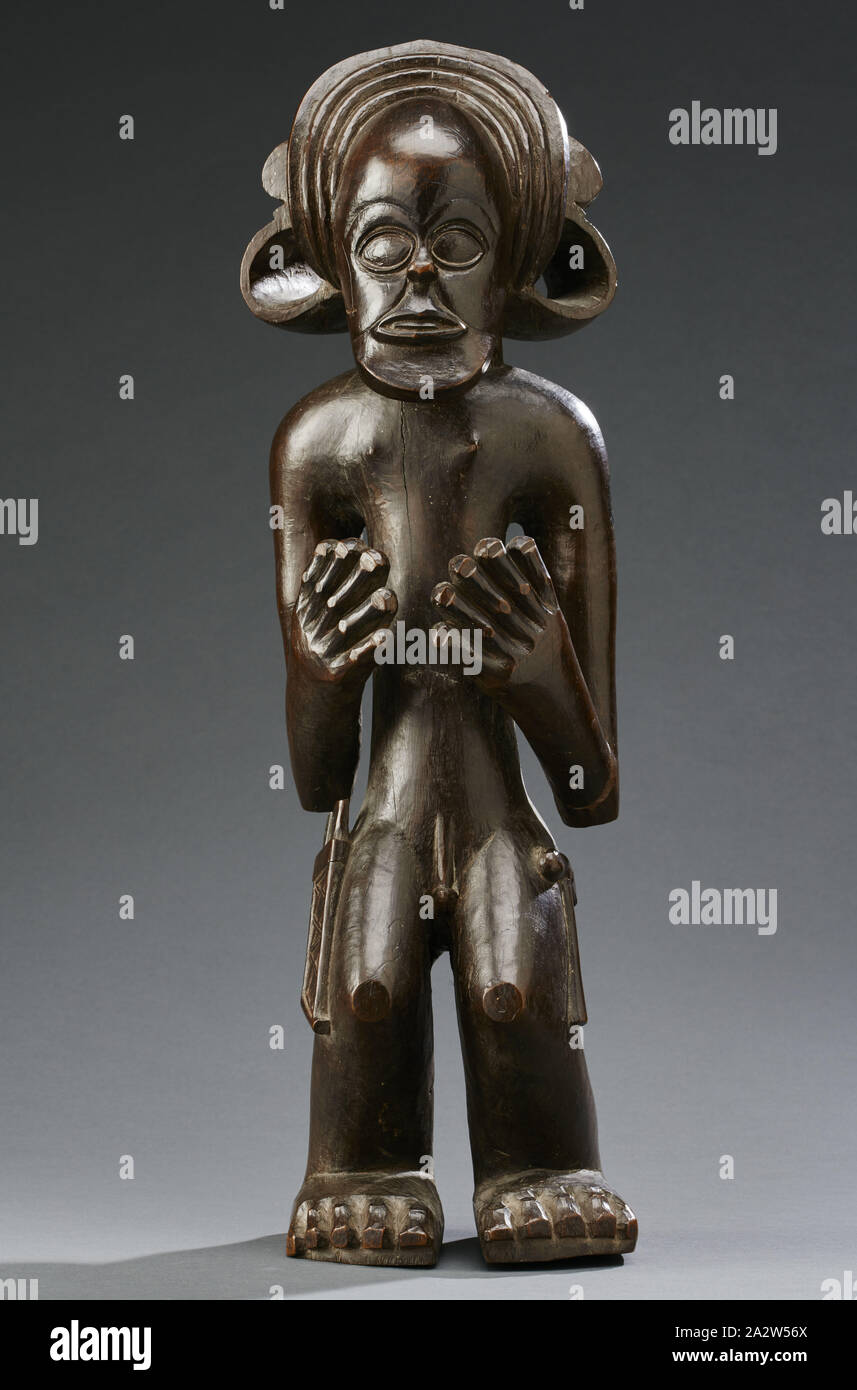 figure of chief, Chokwe people, late 19th - early 20th century, wood ...