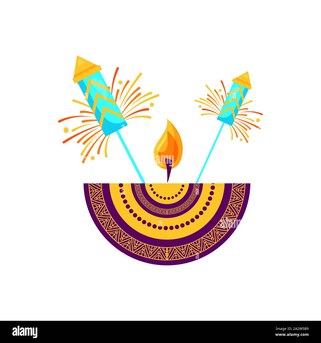 candle mandala with fireworks diwali fest Stock Vector Image & Art - Alamy
