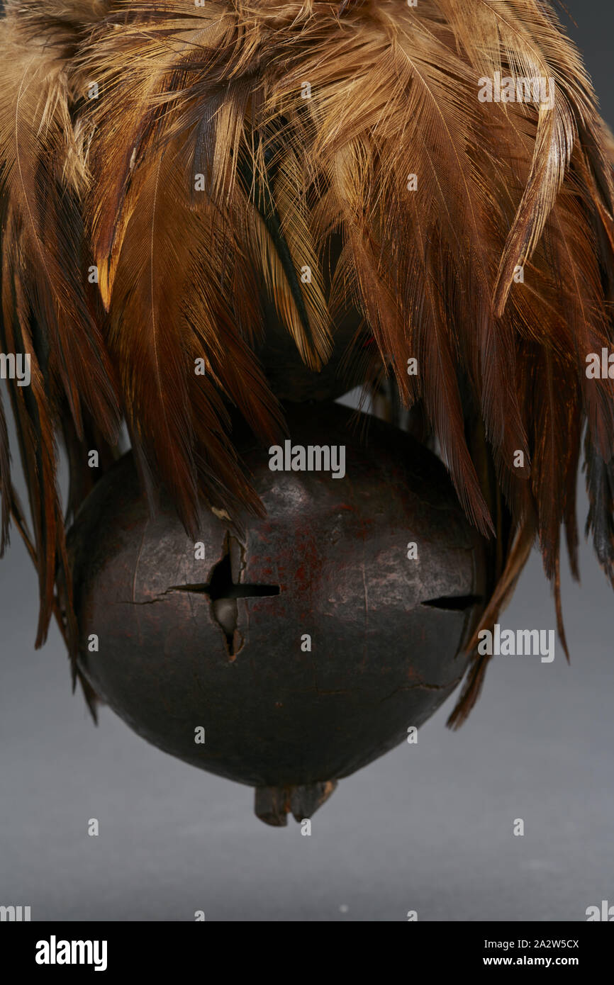 ritual rattle with human figure, Kusu, early 20th century, wood, gourd ...