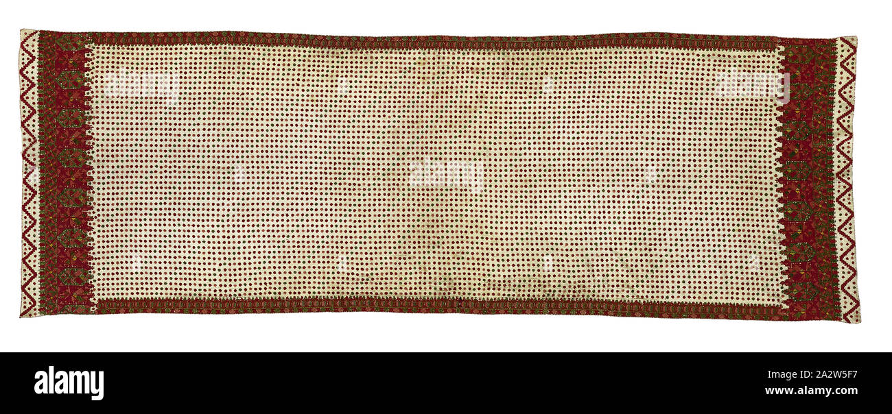 woman's bath scarf, Moroccan, late 1800s, cotton embroidered with silk ...