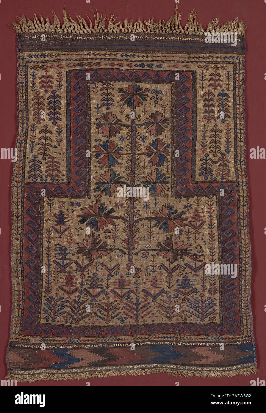 prayer rug, Baluchi people, 1880s, wool, Soumack, 42 x 30 in., Textile ...