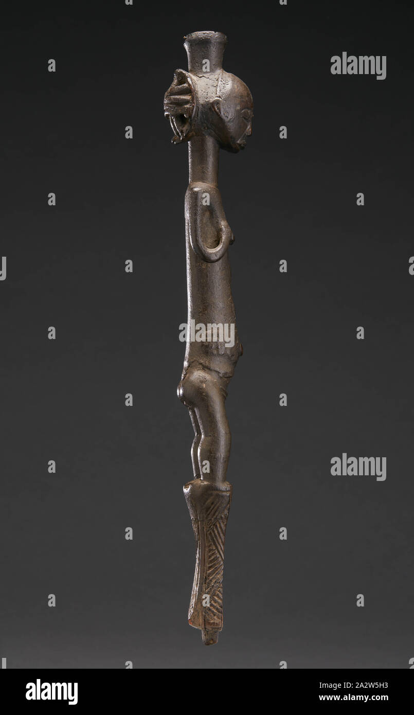 female figure from staff, Luba people, 1870-1900, wood, incrustation ...