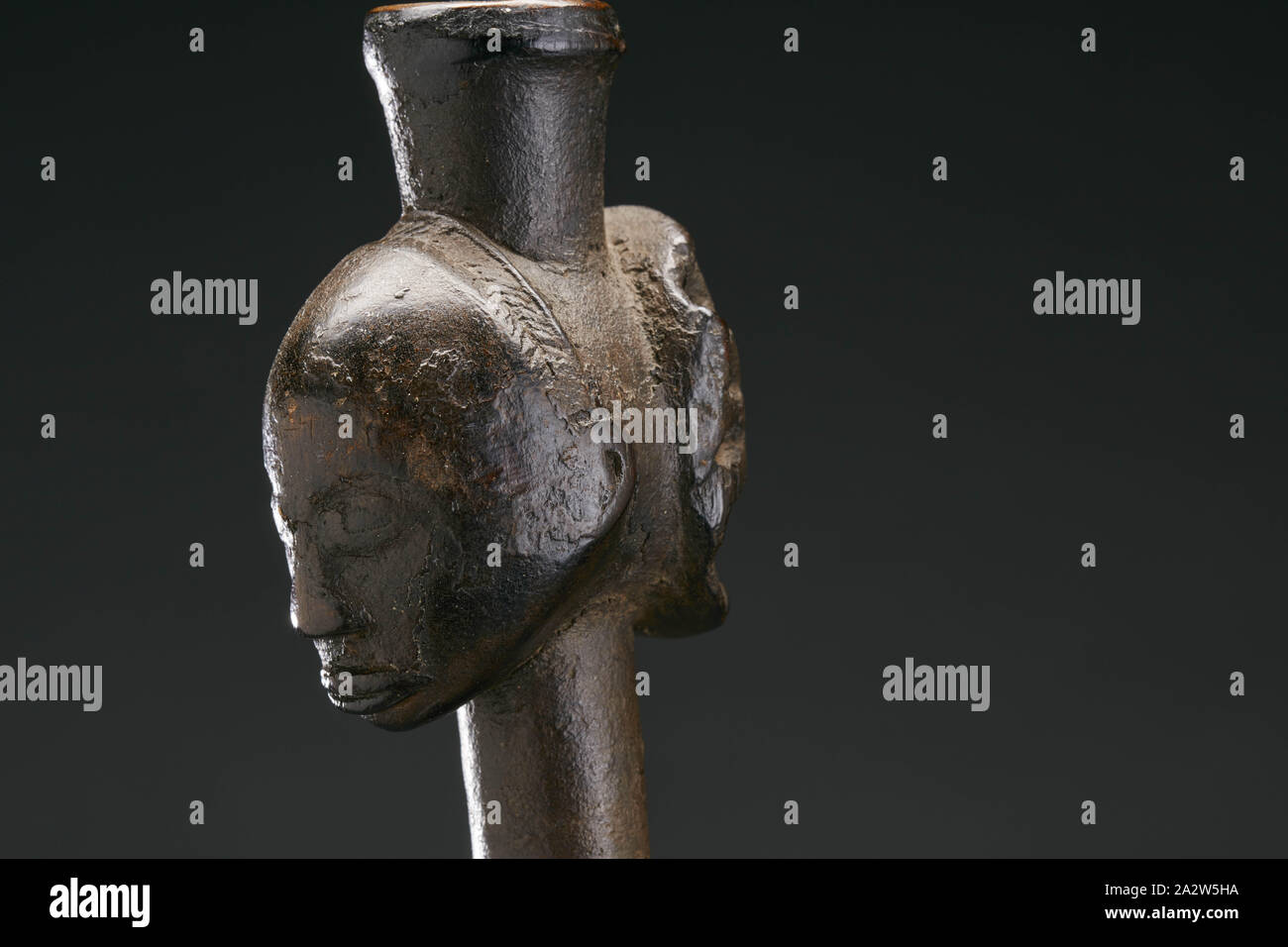 female figure from staff, Luba people, 1870-1900, wood, incrustation ...