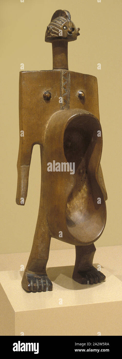 human figure drinking vessel, Koro people, 20th century, wood, iron ...
