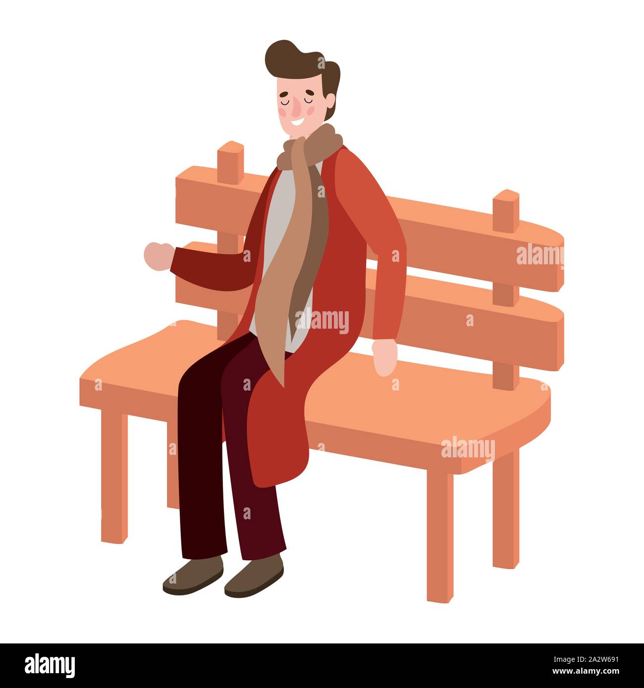Man seated in wooden Cut Out Stock Images & Pictures - Alamy