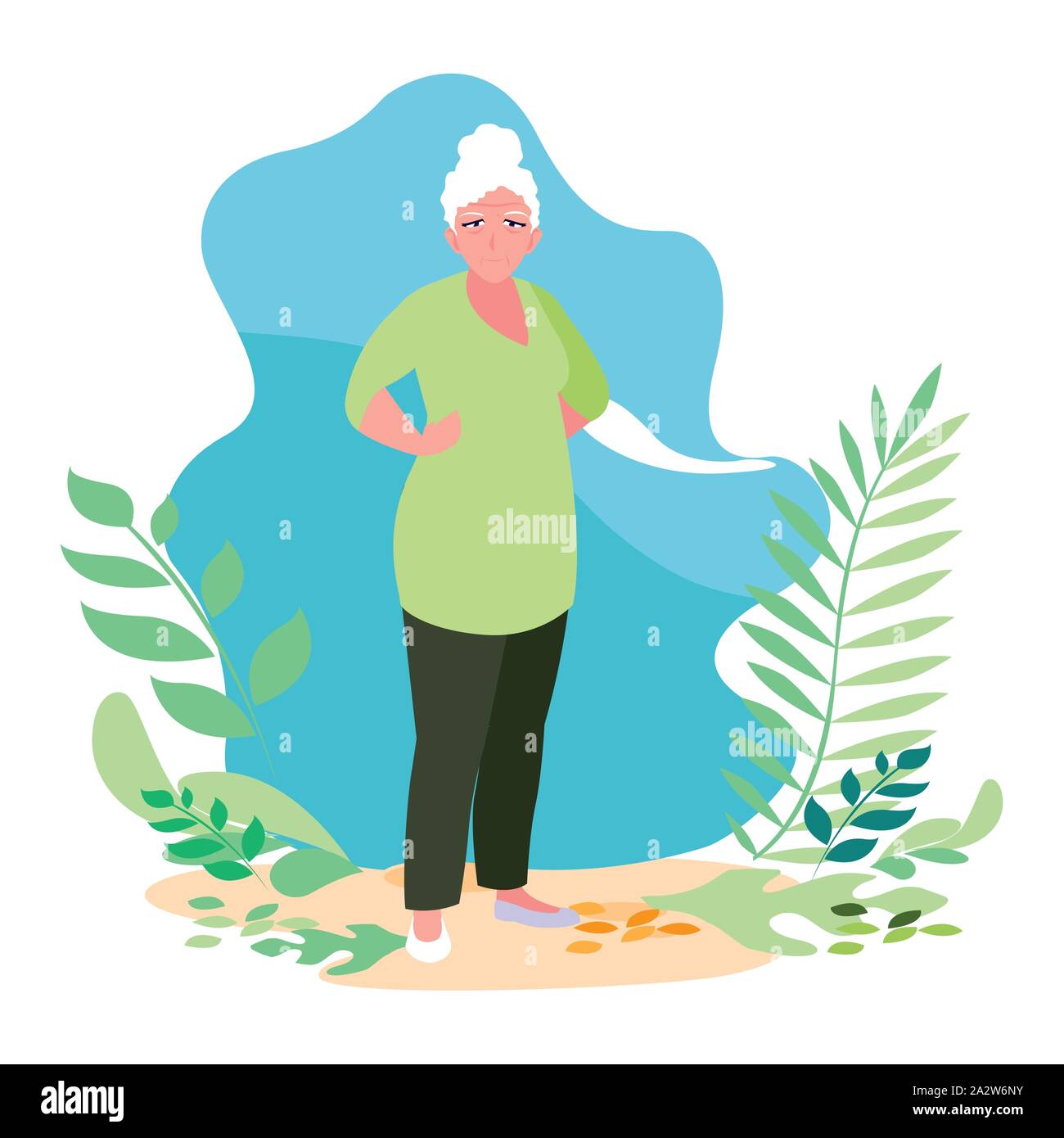 Grandmother cartoon design, Old person grandparents woman avatar senior ...