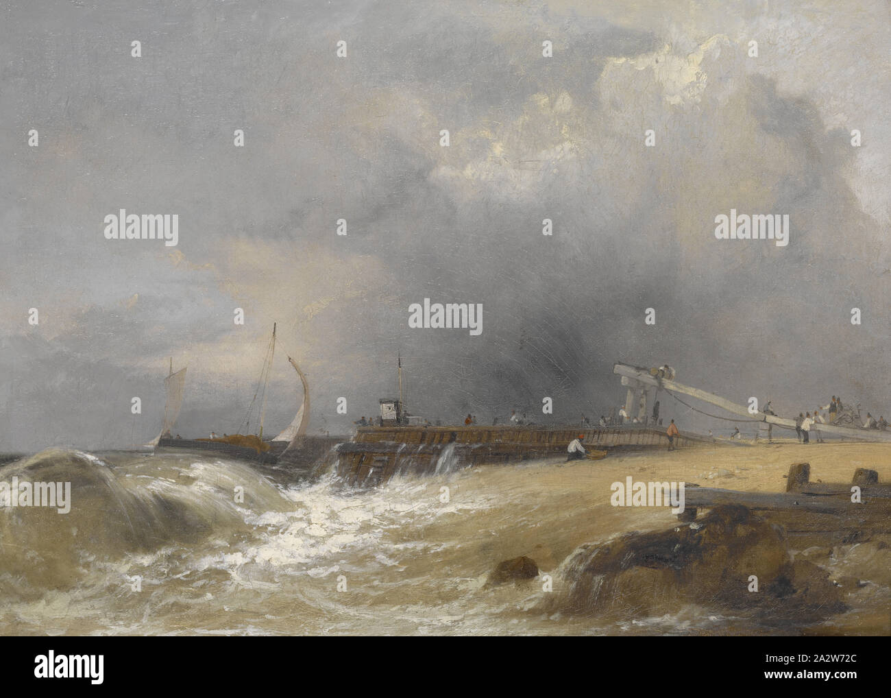 Littlehampton Pier on the Sussex Coast, James Baker Pyne (British, 1800 ...