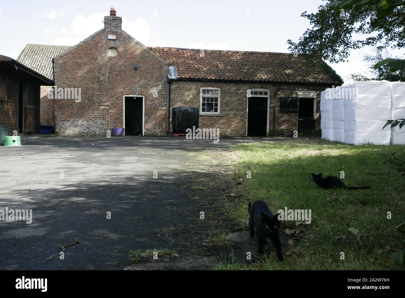 Stable Block of Old Georgian Manor House with red brick outbuildings ...