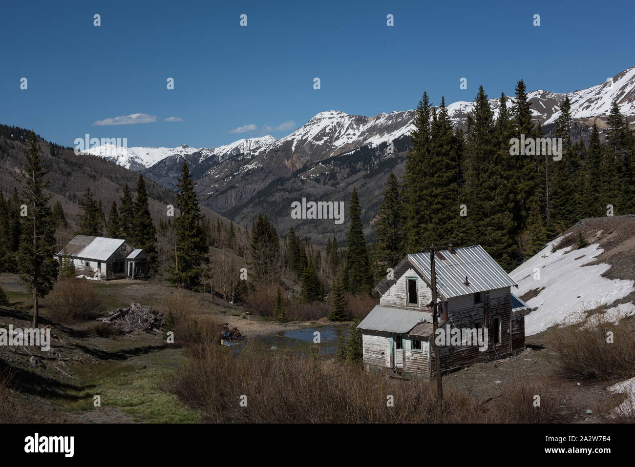 Remnants of the old Idarado gold mine operation along the Million ...